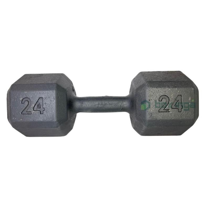 Dumbell Sextado de Ferro Fundido Pintado - 24 Kg - BOX INGÁ - Halteres ...