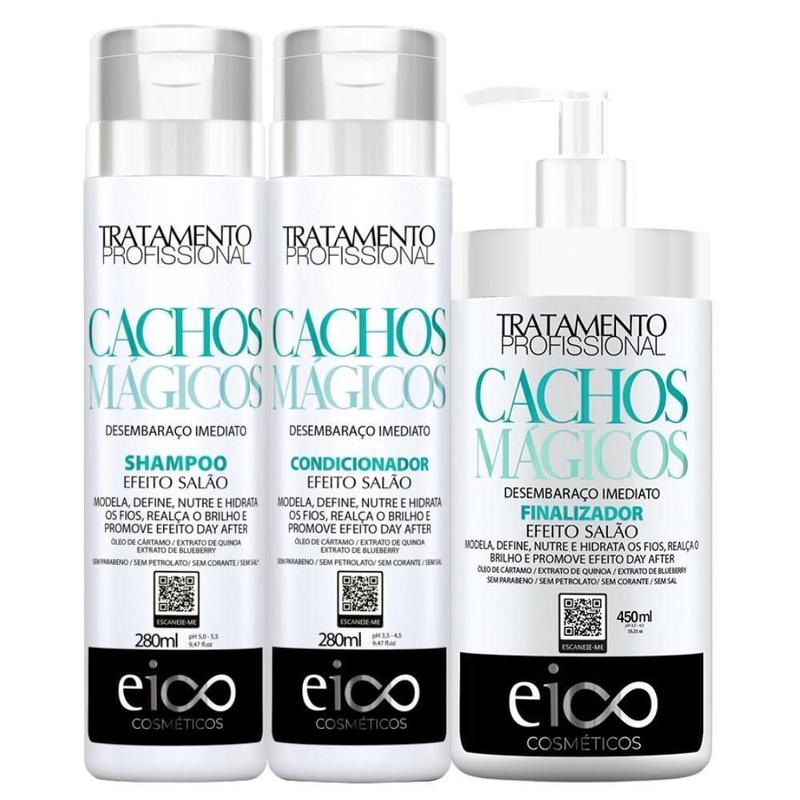 Eico Kit Cachos Mágico Shampoo + Condicionador + Finalizador - Eico ...