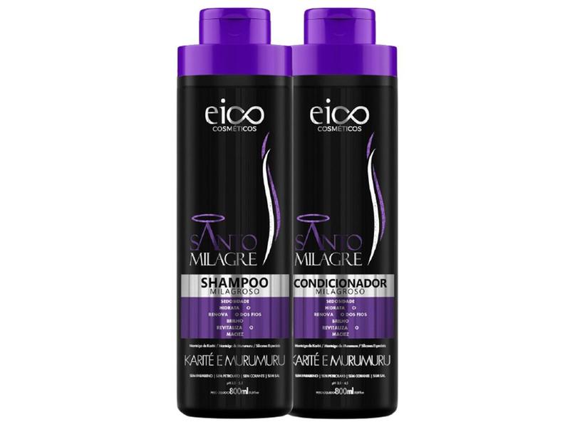 Eico Kit Santo Milagre Shampoo + Condicionador 800ml - Eico Cosméticos - Kit Shampoo e ...