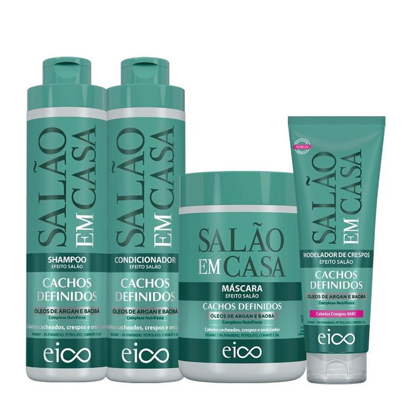 Eico Salão Em Casa Cachos Definidos Crespos 800Ml (4 Produto - Eico ...