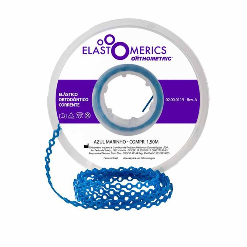 Elástico Corrente Longo Azul Marinho - Orthometric - Borrachinha de ...