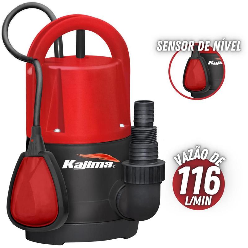 Eletrobomba Kajima QWL105 127V 60Hz 3600rpm 1/2HP Com Lâmina De Água ...