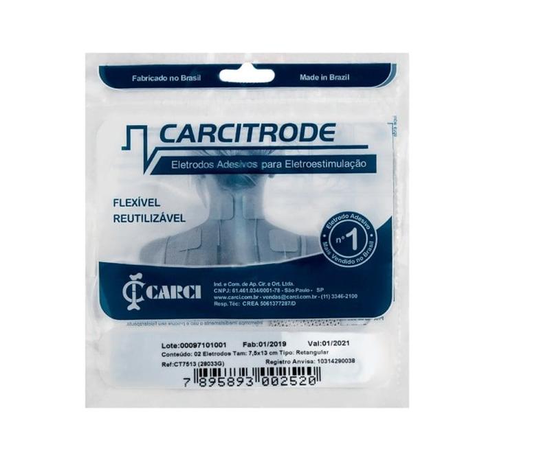 Eletrodo Descartável de Silicone Auto Adesivo 5x9cm com 4 Und Carci ...