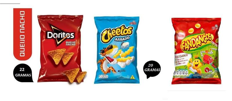Elma Chips Doritos + fandangos + cheetos Caixa C/ 120un total - Fandangos - Magazine Luiza