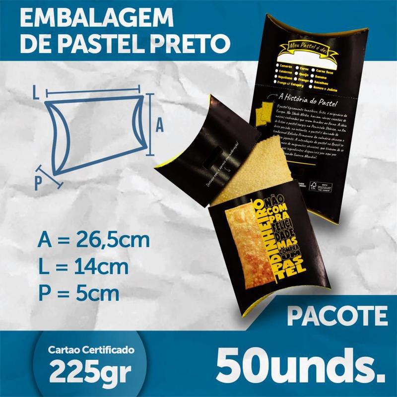 Embalagem de Pastel - Preto (Pacote) - Pack Paper - Embalagens para ...