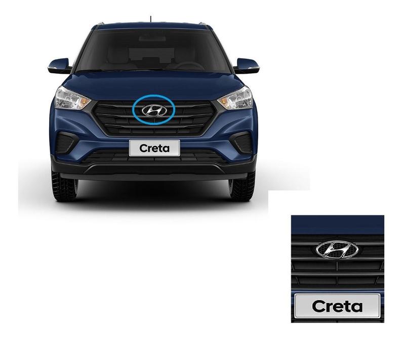 Emblema Adesivo Alto Relevo Logo Grade Hyundai Creta 2016 a 2021 ...