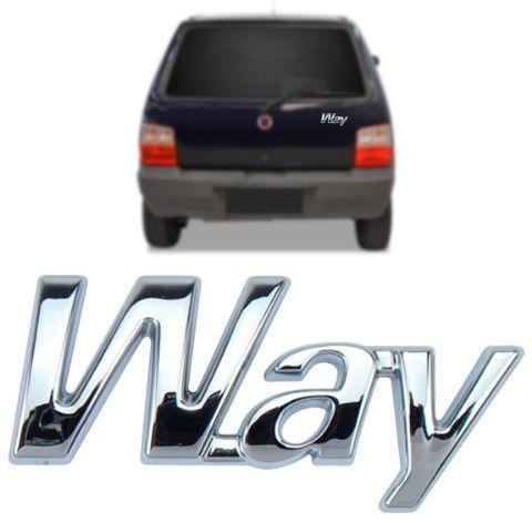 Emblema way cromado letreiro novo uno way 2011-2016 - CHG - Emblemas ...