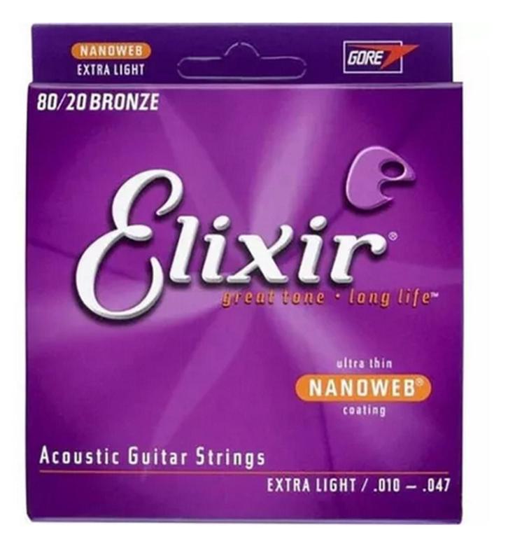Encordoamento Elixir Extra Light Violão Aço 010 - Cordas para Violões ...