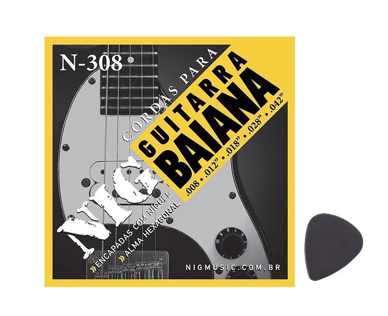 Encordoamento para Guitarra BAIANA 008 NIG -- (008/042) -- Jogo com 5 ...