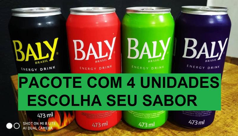 Energético Baly Maçã Verde Latao 473ml PACOTE C/4 UNIDADES - Bebida ...