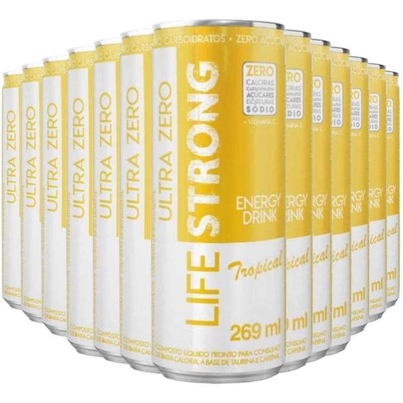 Energético Life Strong Energy Drink 12 unidades Tropical - Bebida ...