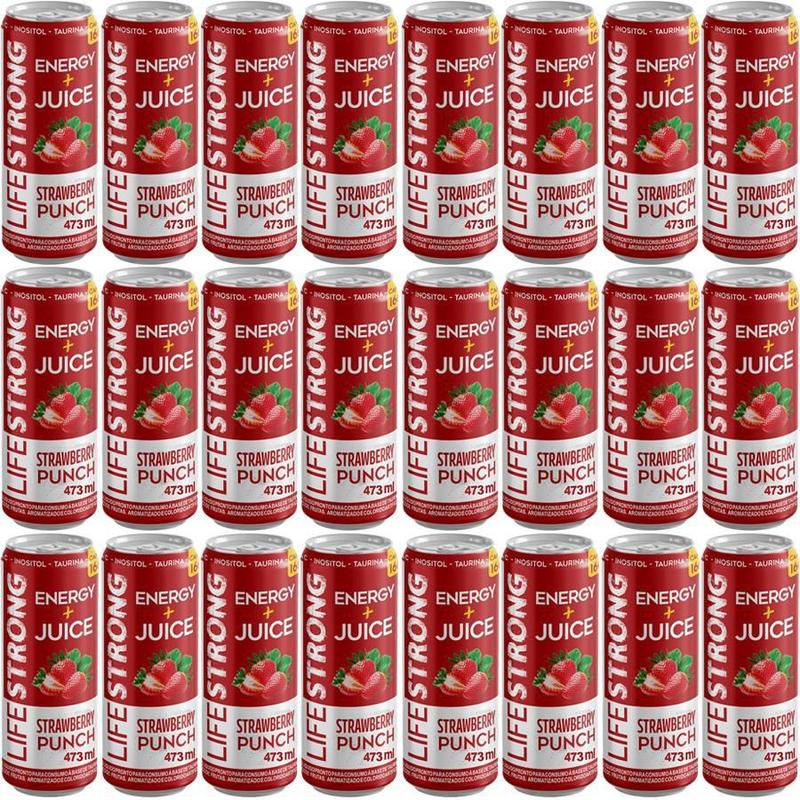 Energético Life Strong Energy Drink 24 Unidades Strawberry - Produtos ...