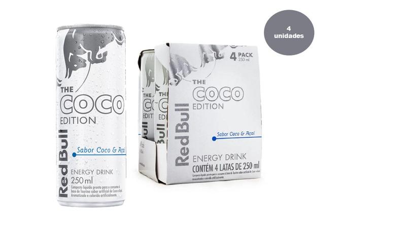 Energetico Red Bull Coco e Açaí 250ml - 4 unidades - Bebida Energética ...