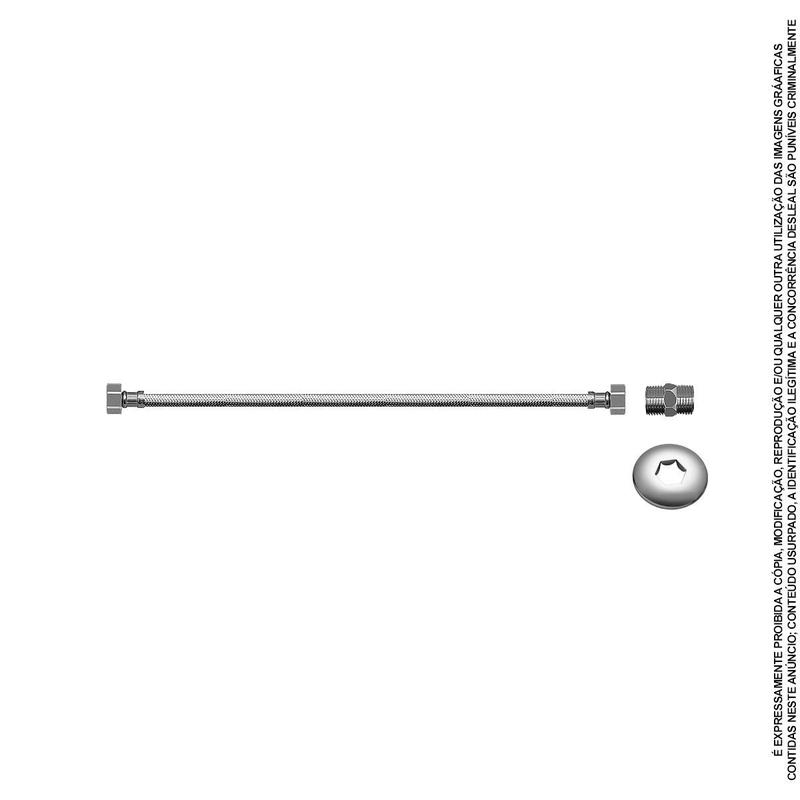 Engate Mangueira Flexível Trançado Inoxidável 38Cm - TOC LAR - Extensão ...