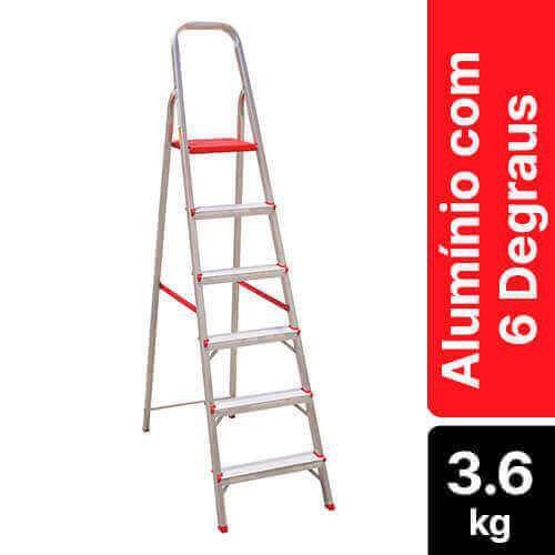 Escada Alumínio 6 Degraus - Botafogo - Escadas - Magazine Luiza