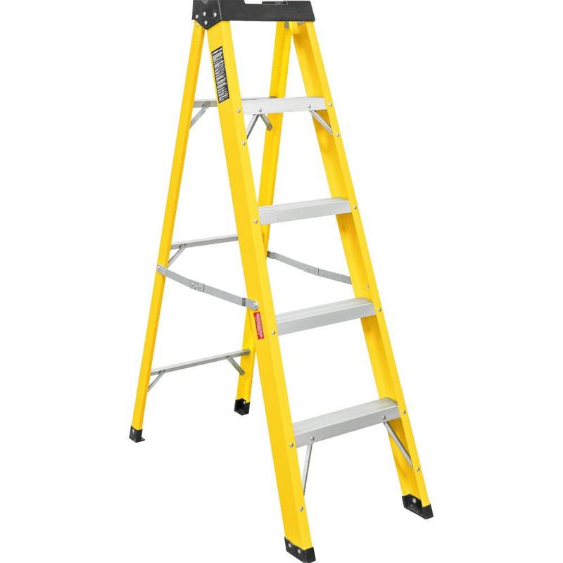 Escada de fibra de vidro 4 degraus + patamar 1,50m - Vonder - Escadas ...