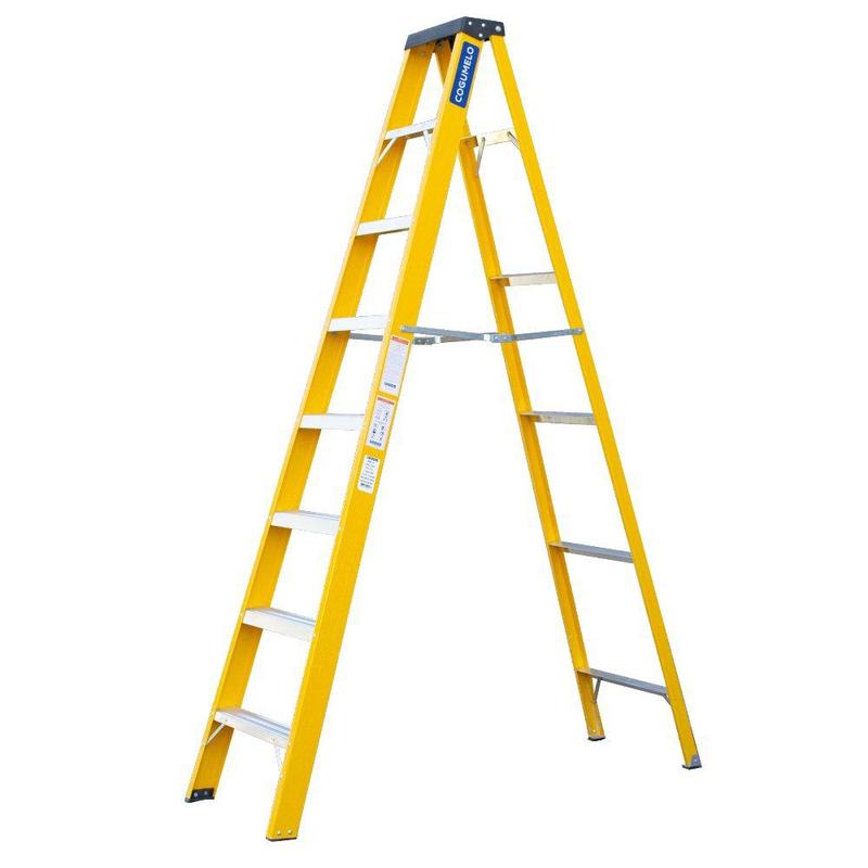 Escada Tesoura Simples em Fibra de Vidro e Alumínio 2.38m co - COGUMELO ...
