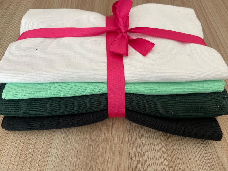 ESCOLHA SEU KIT Tecido Ribana Malha Punho Canelado - 4 CORES MEDINDO 20cm X 1metro cada (tubular ...