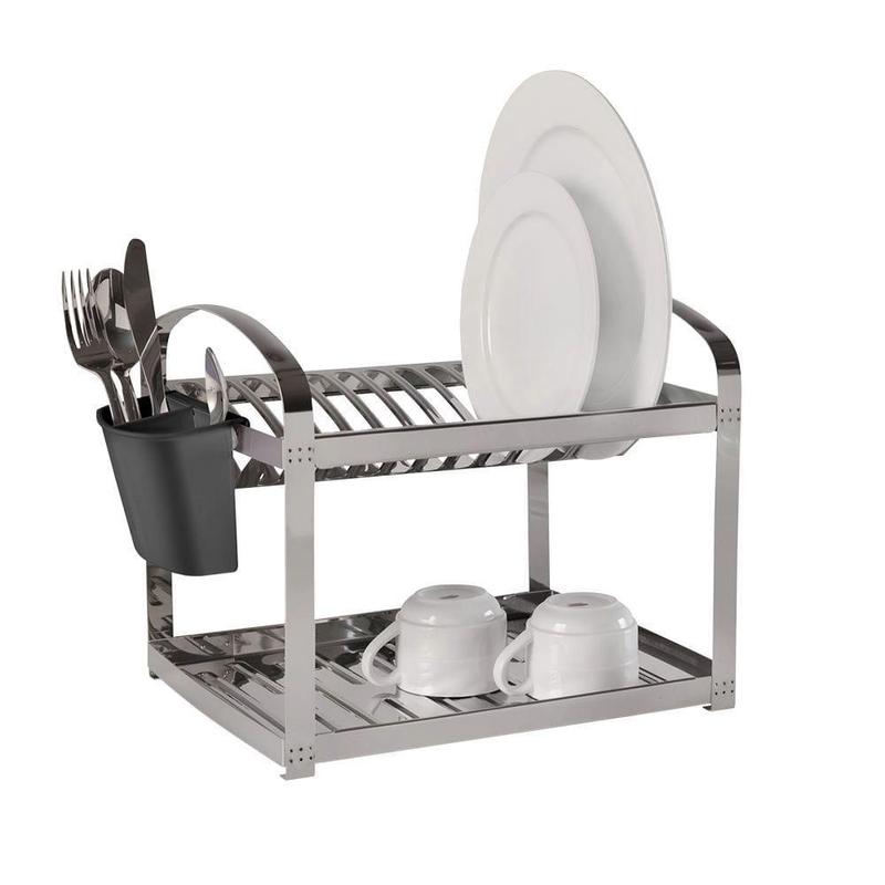 Escorredor Inox 12 Pratos C/ Escorredor Talheres - Brinox - Escorredor ...