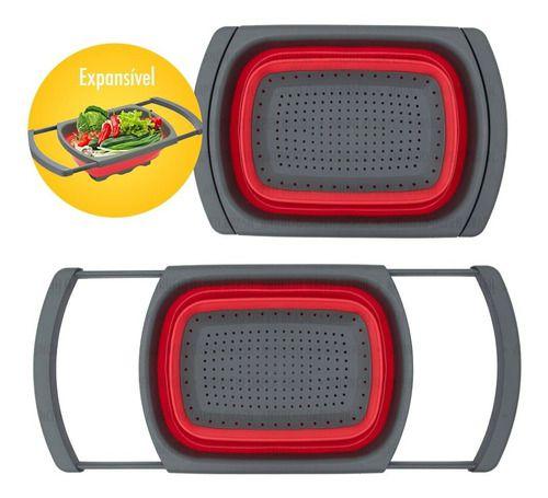 Escorredor Retrátil Silicone P/ Pia Frutas Legumes Macarrão - Sekai One ...