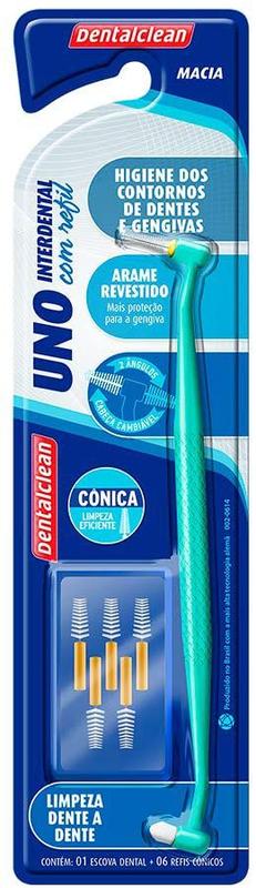 Escova de dentes unitufo uno dentalclean com suporte para interdental ...