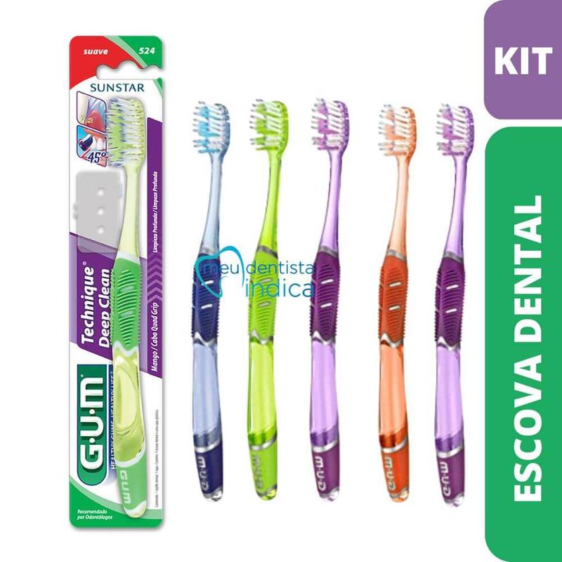 Escova Dental Deep Clean Compact GUM 6 unidades - Escova de Dentes ...
