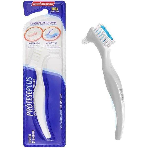 Escova Dental Dura Cabeça Dupla Dentalclean Protese PLUS - Escova de ...