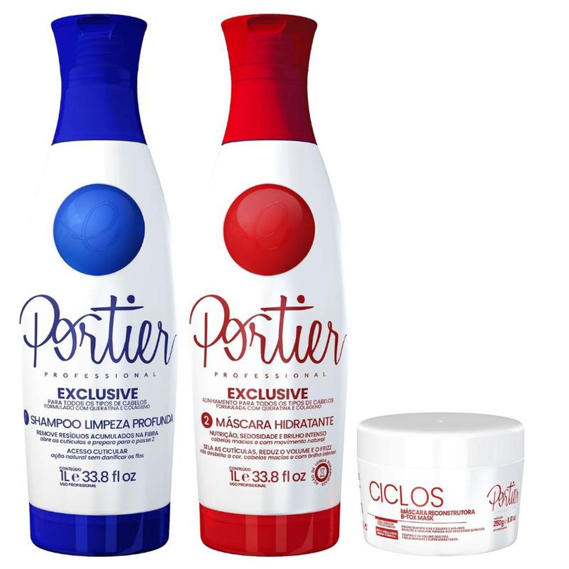 Escova Progressiva Portier Exclusive 1L Mais Btox Ciclos 250g ...