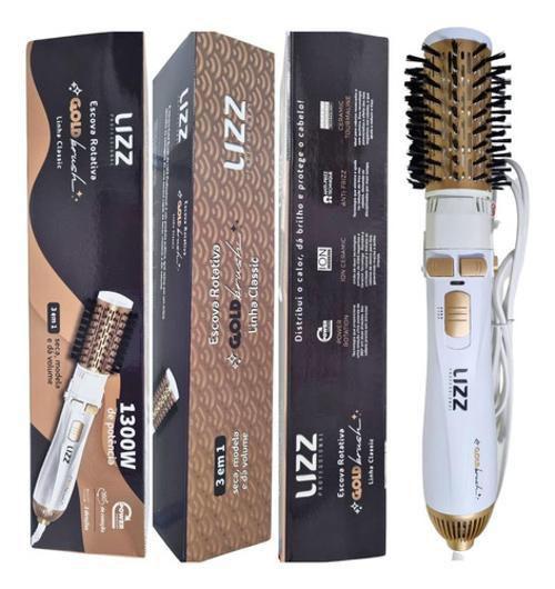 Escova Rotativa Lizz Gold Brush 1300W Power Rotation + - Lizz ...