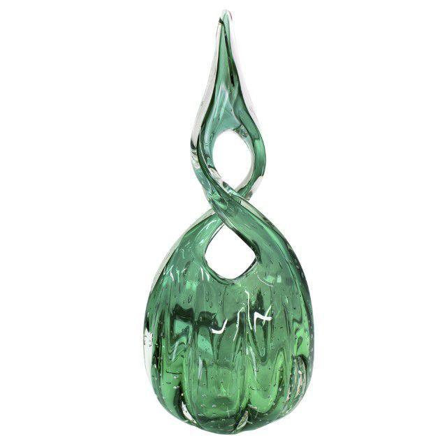 Escultura Criatividade Cristal Murano G Verde Folha Labone - Escultura ...