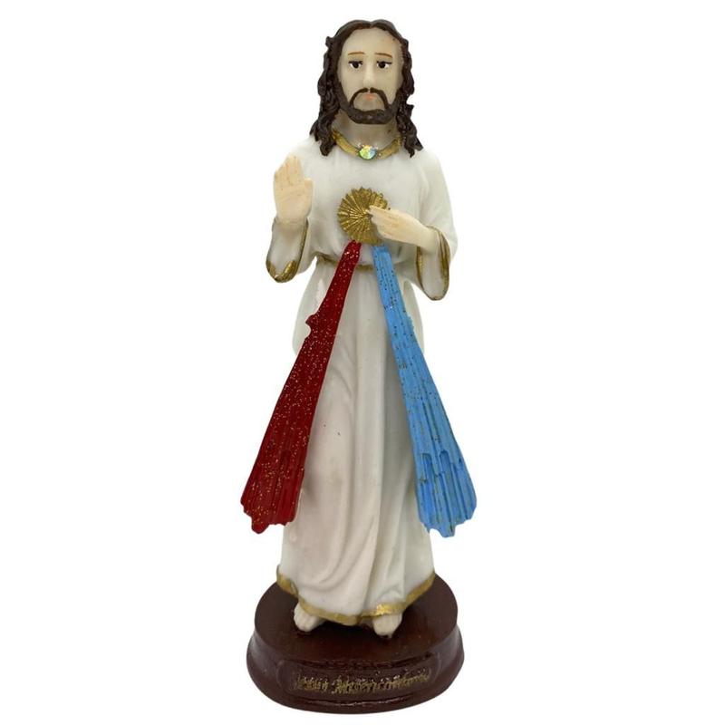 Escultura Jesus Misericordioso 14 Cm Em Resina - Proteção - Lua Mística ...