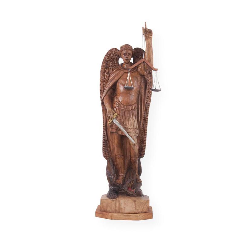 Escultura Madeira Recuperada Cedro: São Miguel Arcanjo (1822 - Mil ...