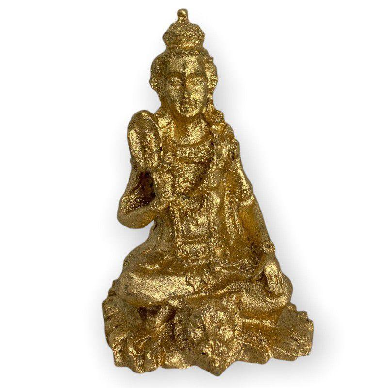 Escultura Shiva Meditando Dourado 8 cm em resina - Lua Mística - 100% ...