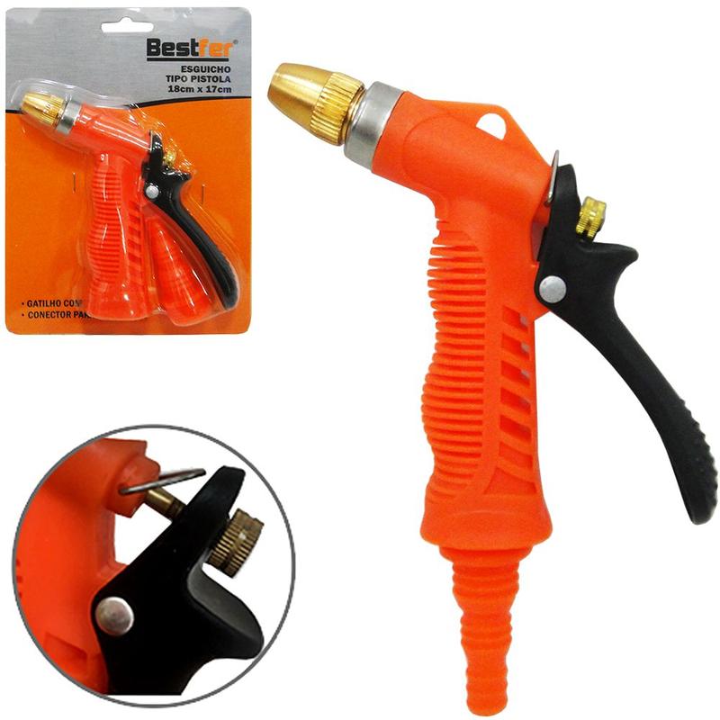 Esguicho pra Mangueira de torneira Com Conector Longo Tipo Pistola ...