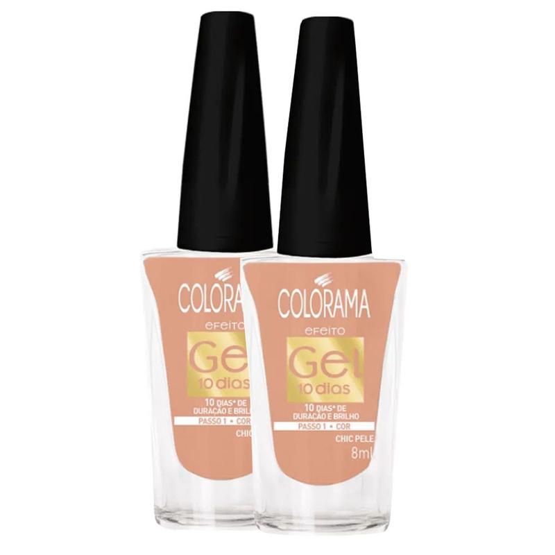 Esmalte Colorama Efeito Gel Cor Chic Pele com 8ml Kit com duas unidades ...