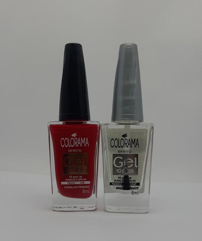 Esmaltes Top Coat Colorama Gel 8ml - Brilho Diamante e Vermelho ...