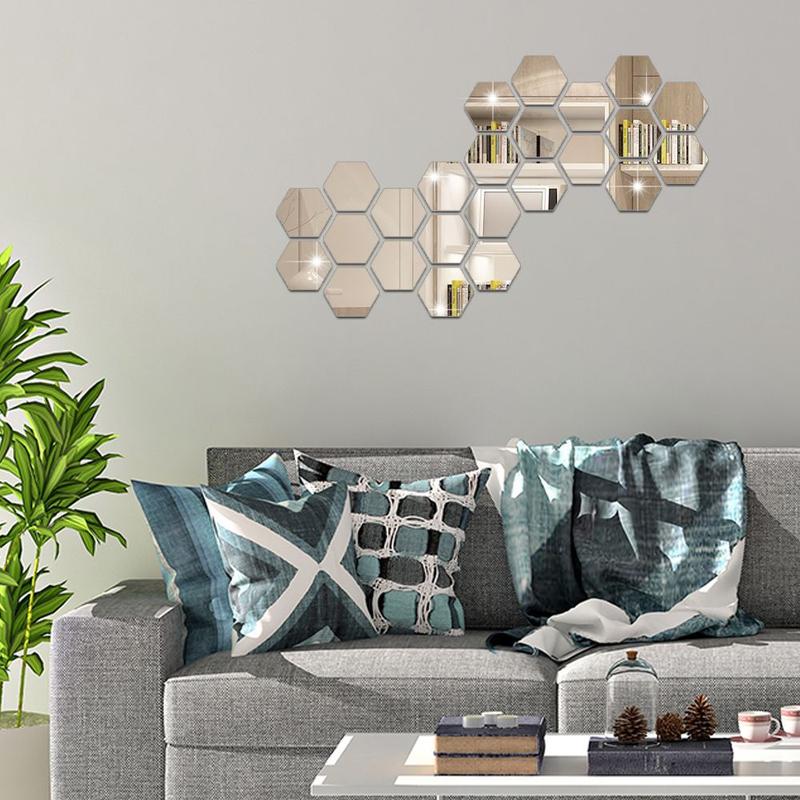 Espelho Acrílico Decorativo Hexagonal 20 Peças - 9,80 x 8,50cm ...