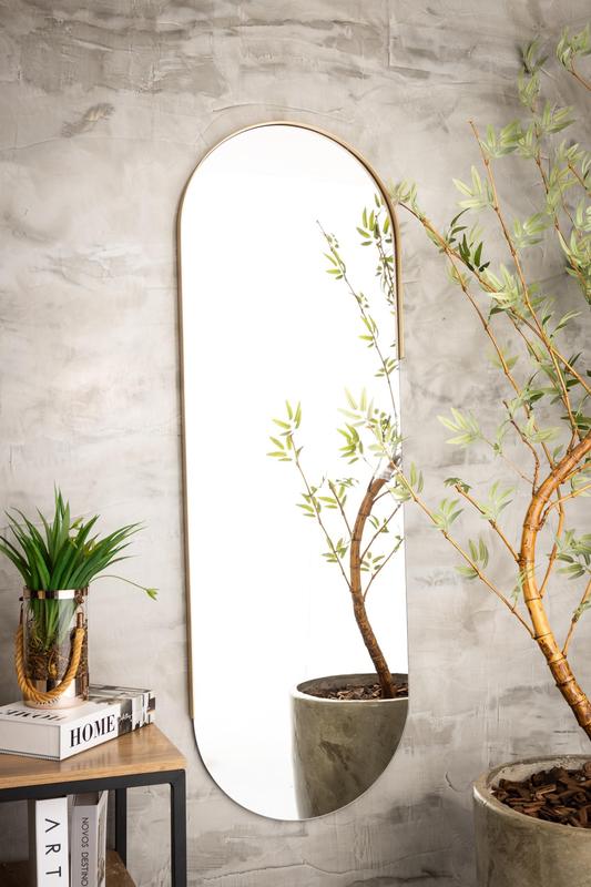 Espelho Oval Grande com Moldura Metal Corpo Inteiro Eclipse 150 X 50cm - Big Acabamentos ...
