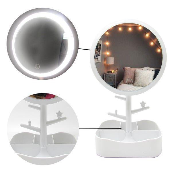 Espelho Touch LED para Maquiagem 3 Intensidades Recarregável - LED ...