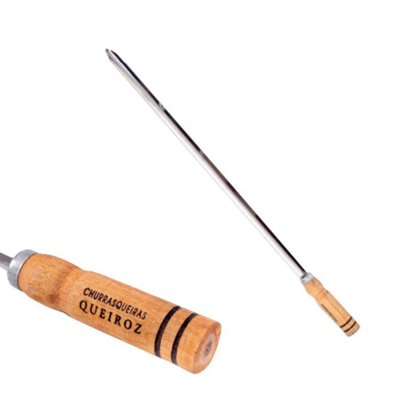 Espeto Para Churrasco Churrasqueira 65 cm Lança em Aço Inox e Cabo em ...