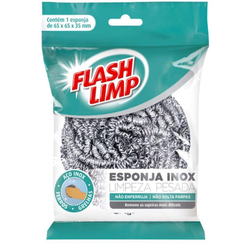 Esponja Inox Limpeza Pesda C/1 Flashlimp. Não enferruja, não machuca as ...