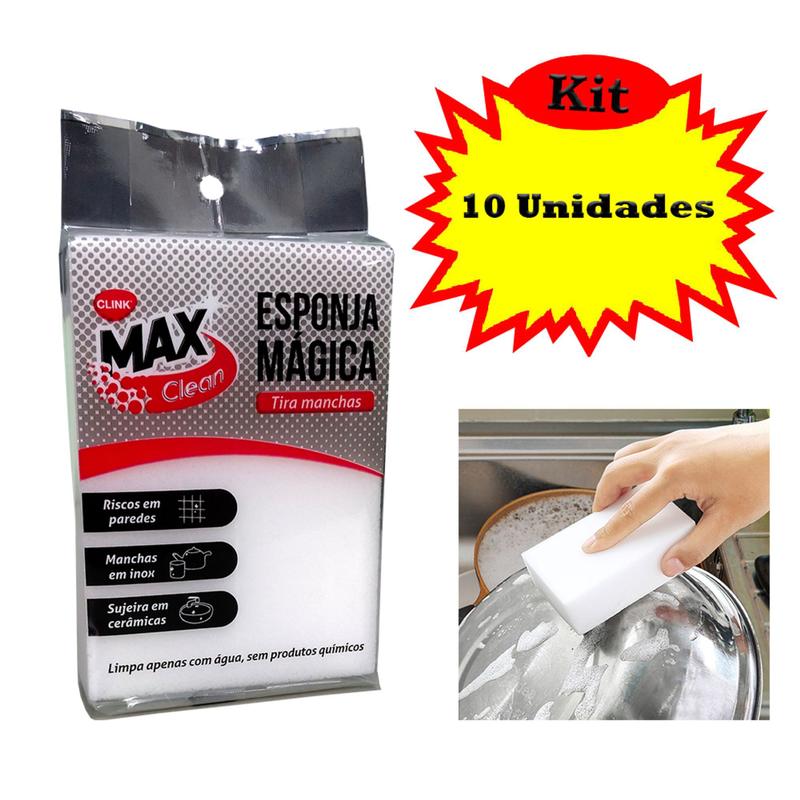 Esponja Mágica Melanina Kit 10 Unidades Tira Manchas Clink - MAX CLINK ...
