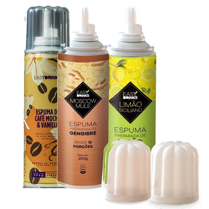 Espumas EASY DRINKS Kit 3 sabores 260g - Espuma para Drinks - Magazine ...