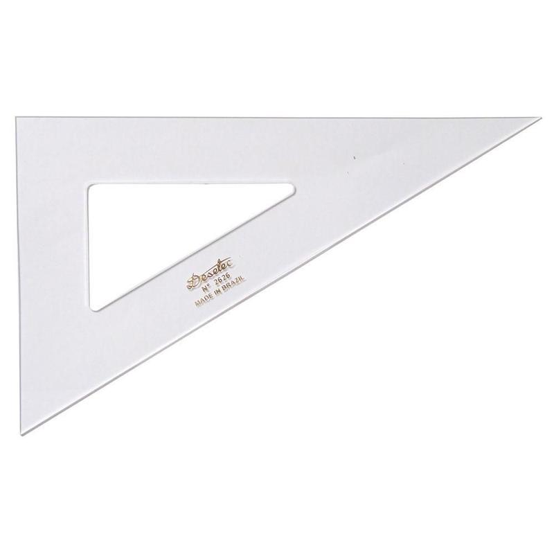 Esquadro Acrílico 30/60/90 Graus 26Cm 2626 Sem Escala - TRIDENT ...