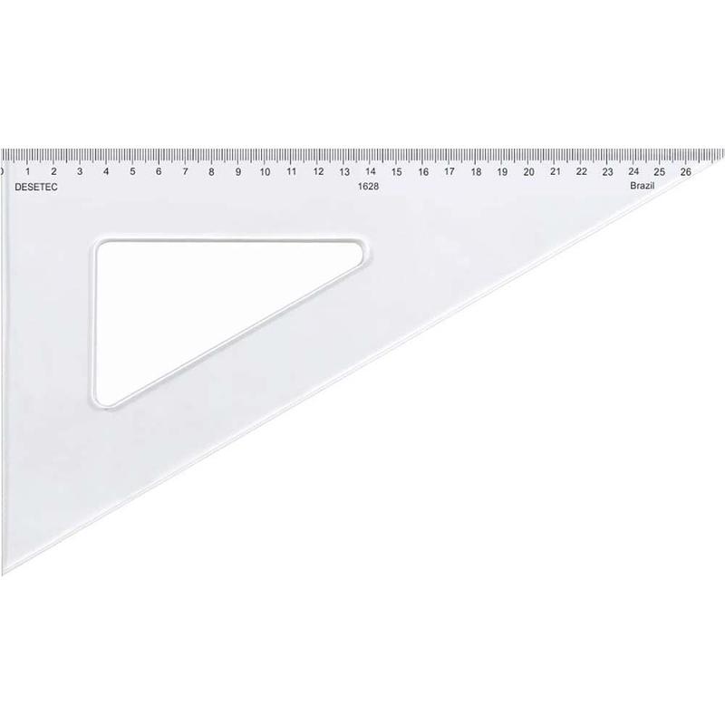 Esquadro Acrílico Trident 28cm 30/60/90 Com Escala 1628 - Esquadro ...