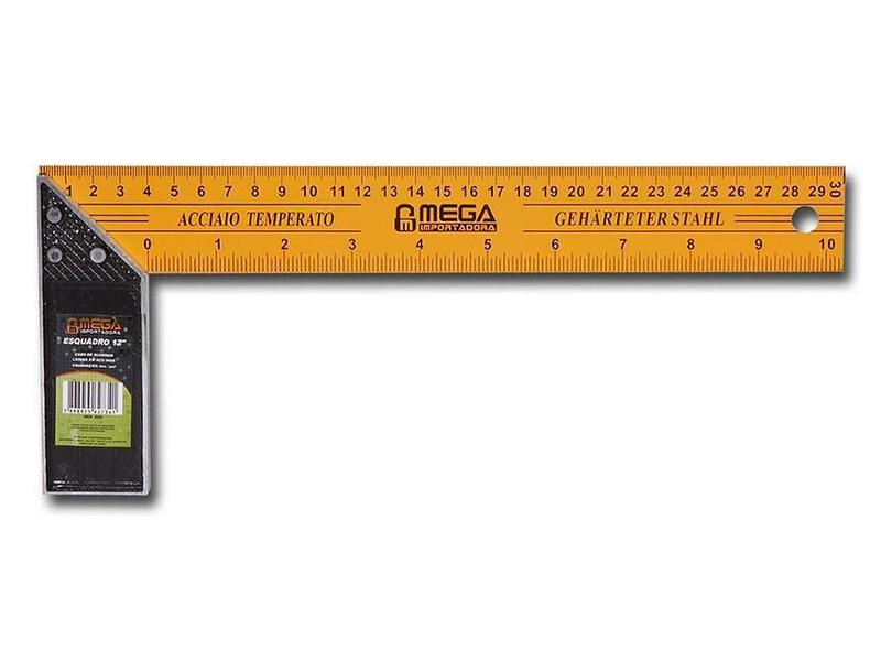 Esquadro De Alumínio Profissional 12 Polegadas - Mega - Esquadro ...