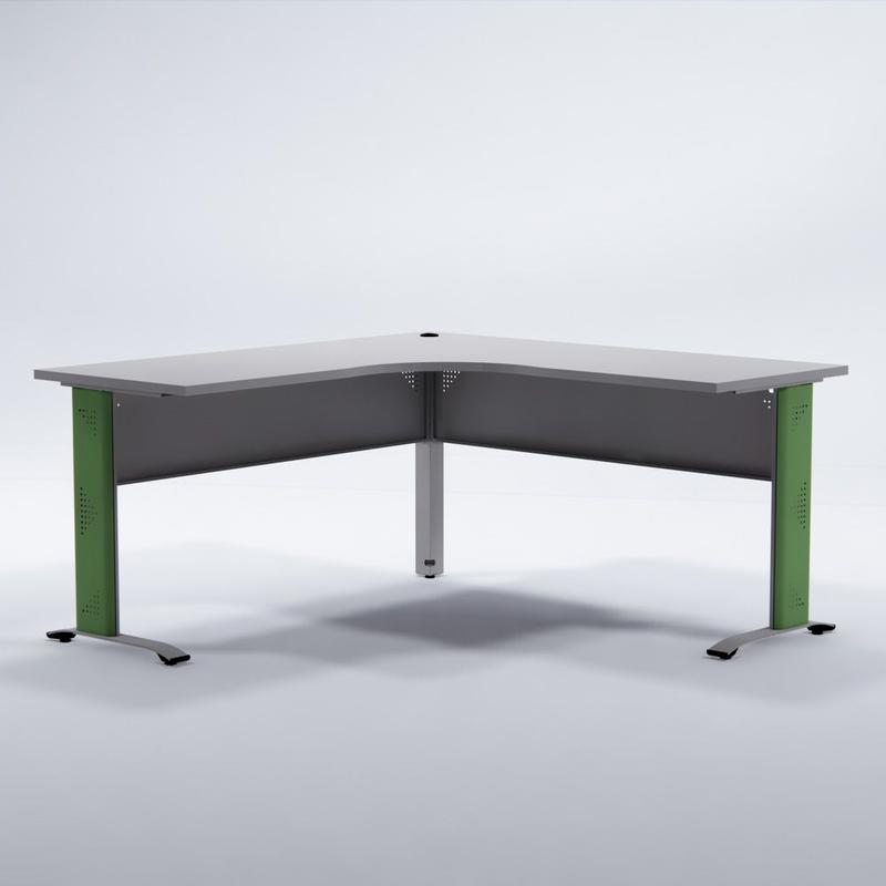 Estacao de Trabalho 1.55x1,55 M Aretto Pandin Cinza e Verde Miro - Conjunto Escritório / Home ...