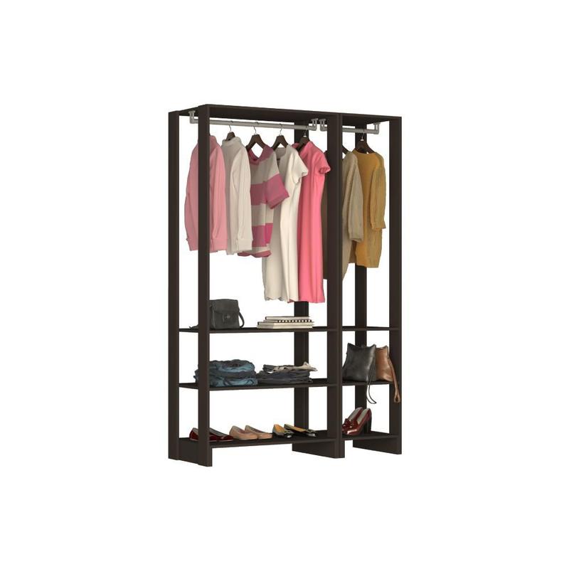 Estante Closet Yes 120cm com 2 Cabideiros - Grafite - Nova Móbile ...