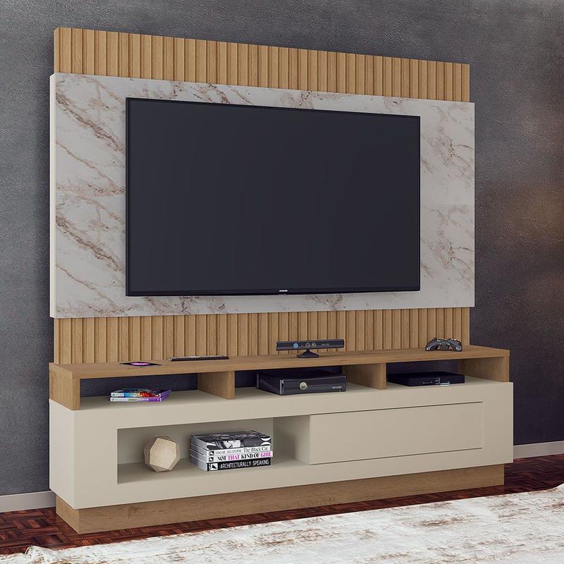 Estante Home para TV 65 Polegadas 1 Porta Toronto Canelato/Granit - Atualle - Estante para TV ...