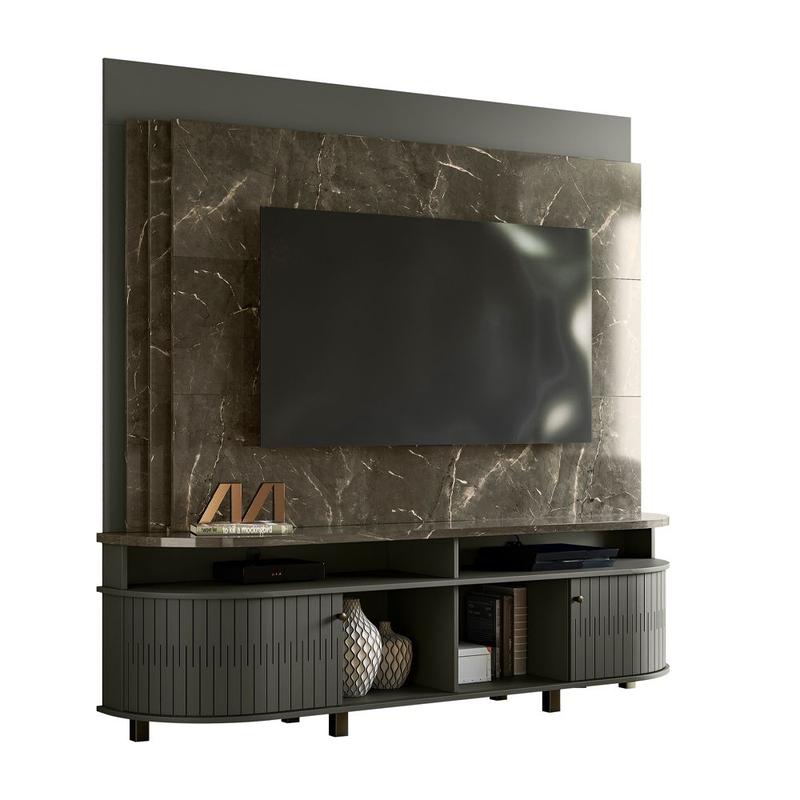 Estante Home Theater Daytona TV 65 Polegadas Cor Jade Oliva - Madetec ...